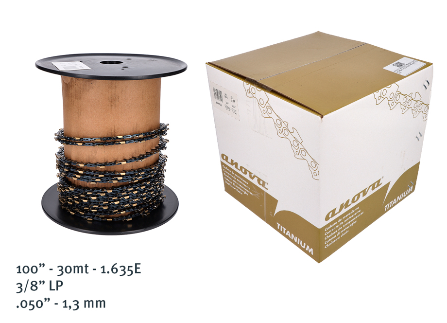 ROLL OF CHAIN ANOVA TITANIUM 3/8" LOW PROFILE .050 SQUARE CHAIN ...